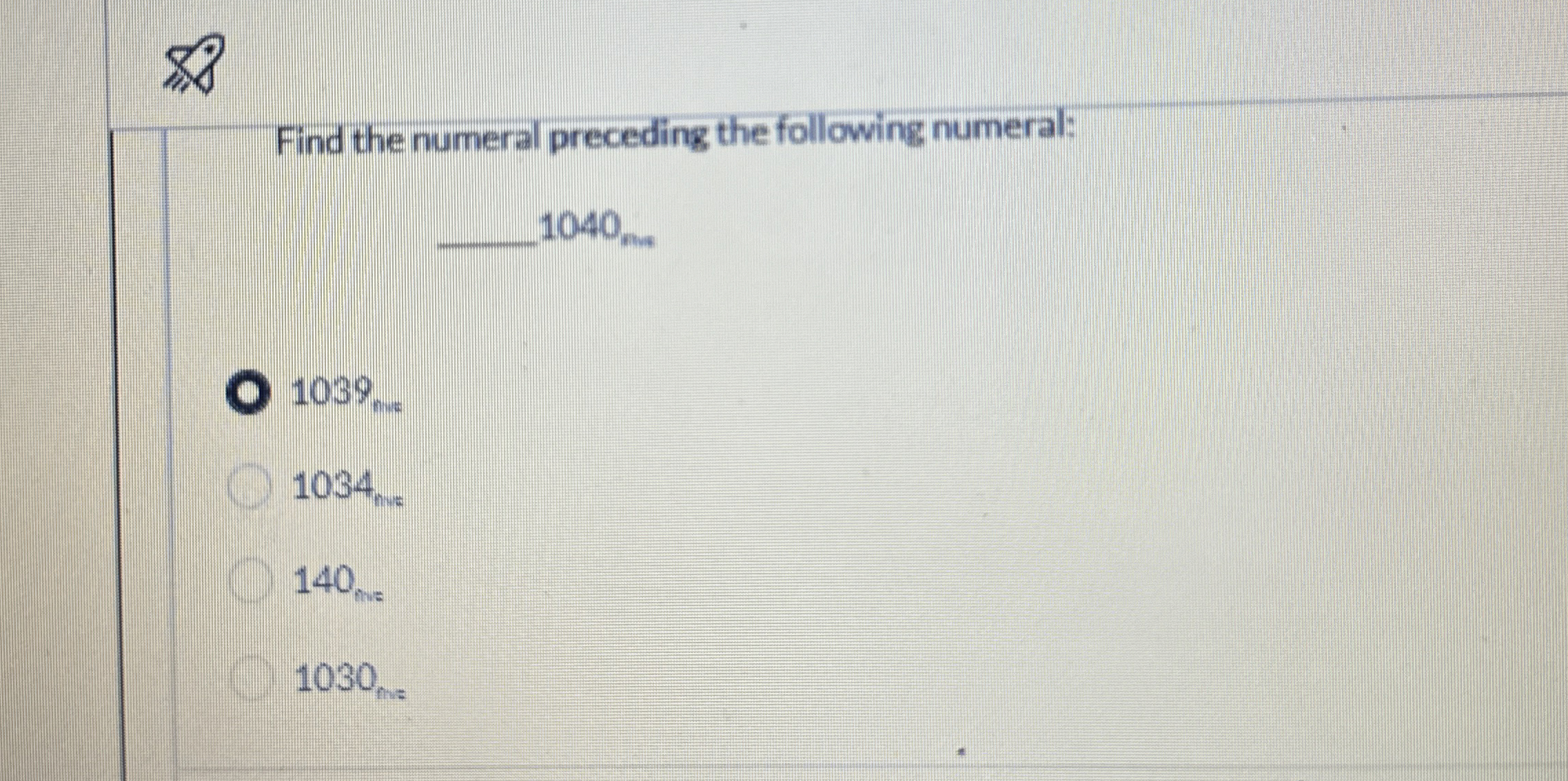 Solved Find the numeral preceding the following | Chegg.com