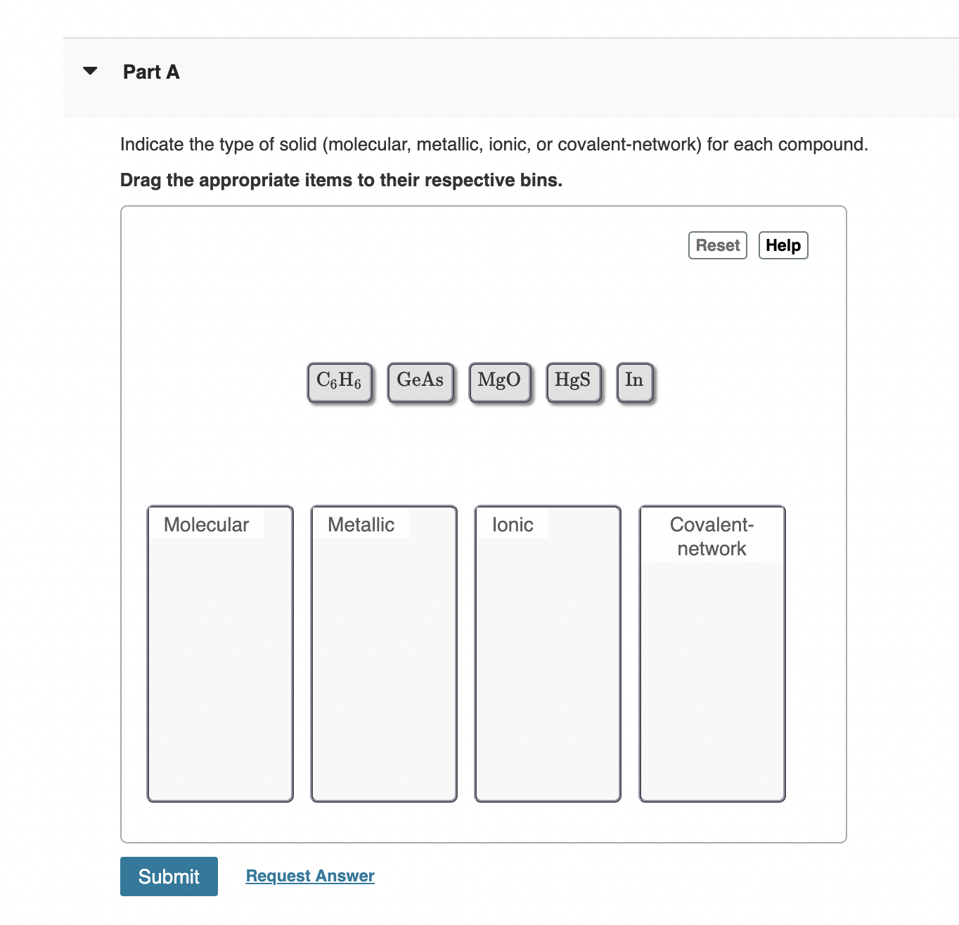 Solved Part AIndicate the type of solid (molecular, | Chegg.com