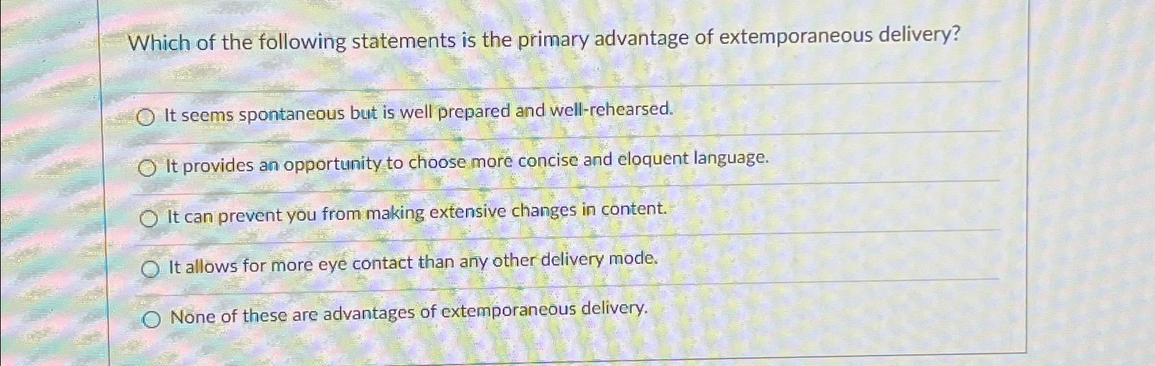 Solved Which of the following statements is the primary | Chegg.com
