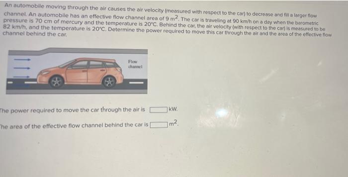 Solved An automobile moving through the air causes the air | Chegg.com