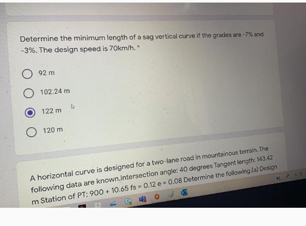 Solved Determine the minimum length of a sag vertical curve | Chegg.com