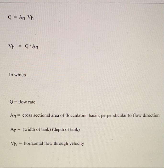 Solved A flocculation basin with volume of 45472.809ft3, and | Chegg.com