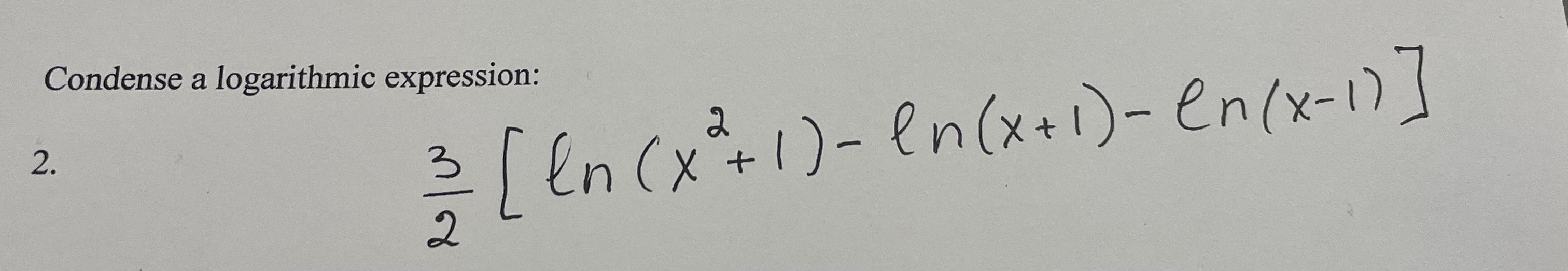 Solved Condense a logarithmic | Chegg.com