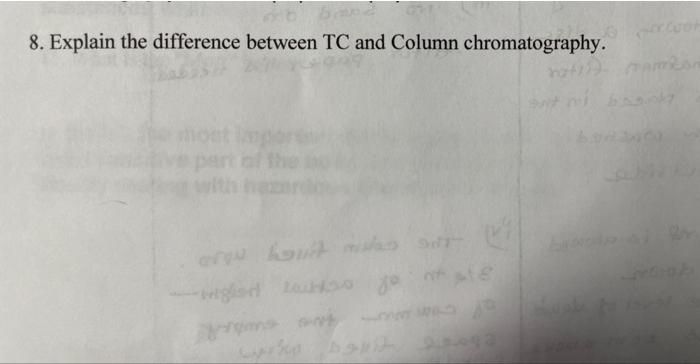 Solved 8. Explain the difference between TC and Column | Chegg.com