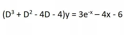Solved (D3 + D2 - 4D - 4)y = 3e * – 4x - 6 | Chegg.com