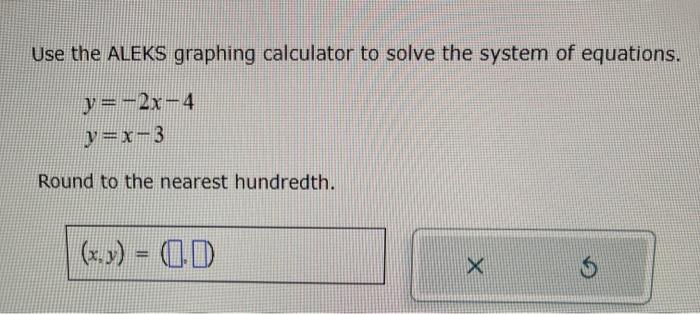 Solved Use the ALEKS graphing calculator to solve the system | Chegg.com