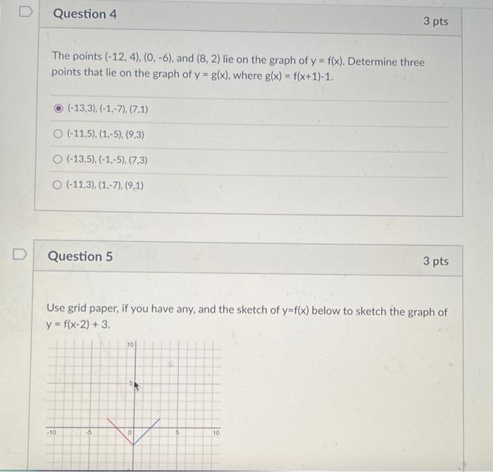 Solved The points (−12,4),(0,−6), and (8,2) lie on the graph | Chegg.com