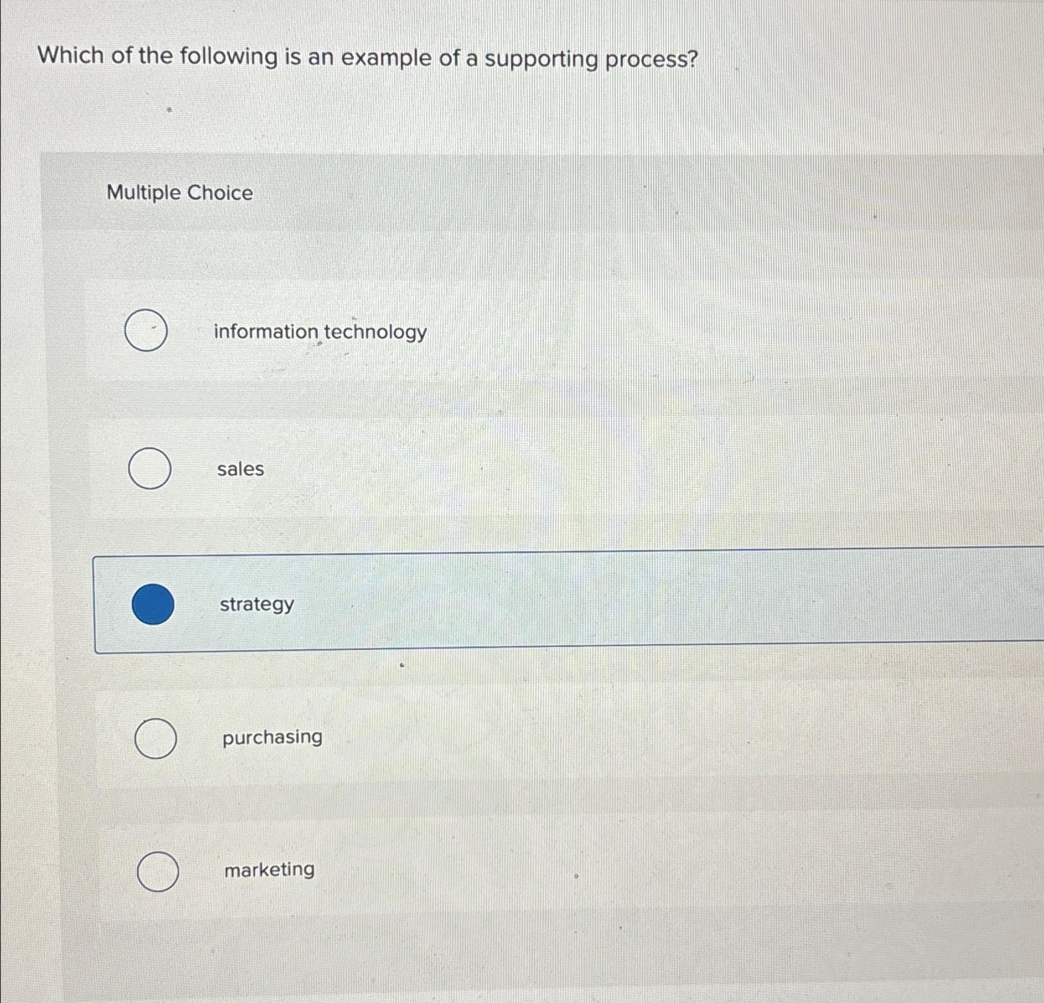 Solved Which of the following is an example of a supporting | Chegg.com