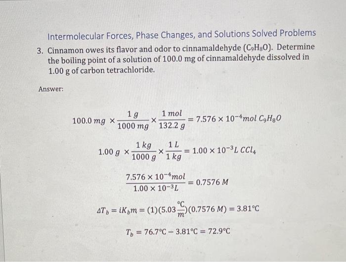 Solved Intermolecular Forces, Phase Changes, and Solutions | Chegg.com