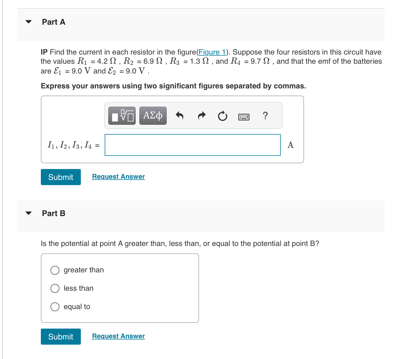 Solved Figure1 ﻿of 1Part AIP Find the current in each | Chegg.com