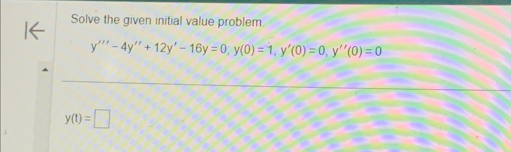 Solve the given initial value | Chegg.com