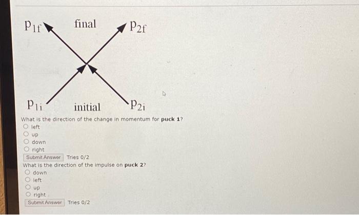 Solved In the pictures shown below, puck 1 and puck 2 | Chegg.com