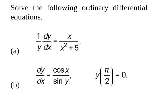 Solved Solve the following ordinary differential equations. | Chegg.com