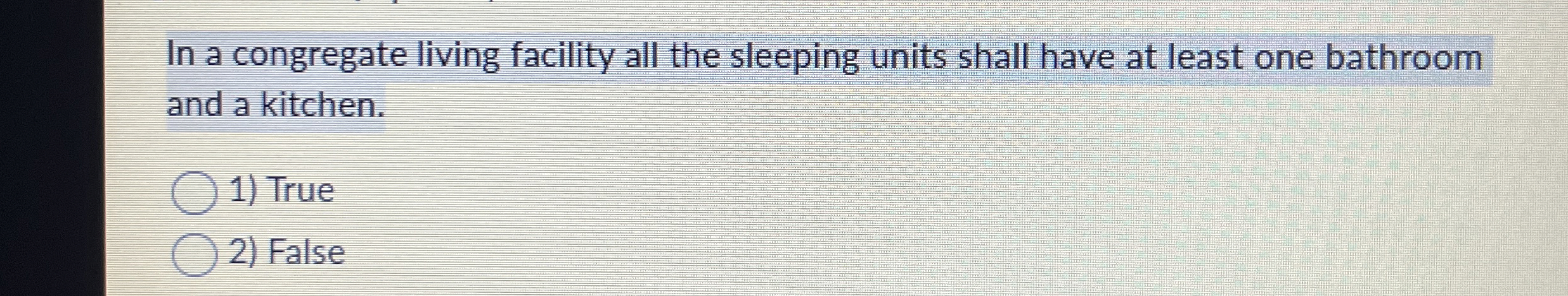 Solved In a congregate living facility all the sleeping | Chegg.com