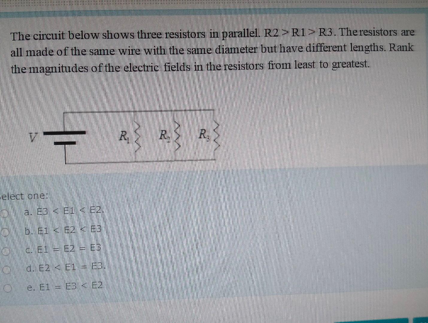 Solved The circuit below shows three resistors in parallel. | Chegg.com