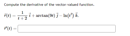 Solved Compute the derivative of the vector-valued | Chegg.com