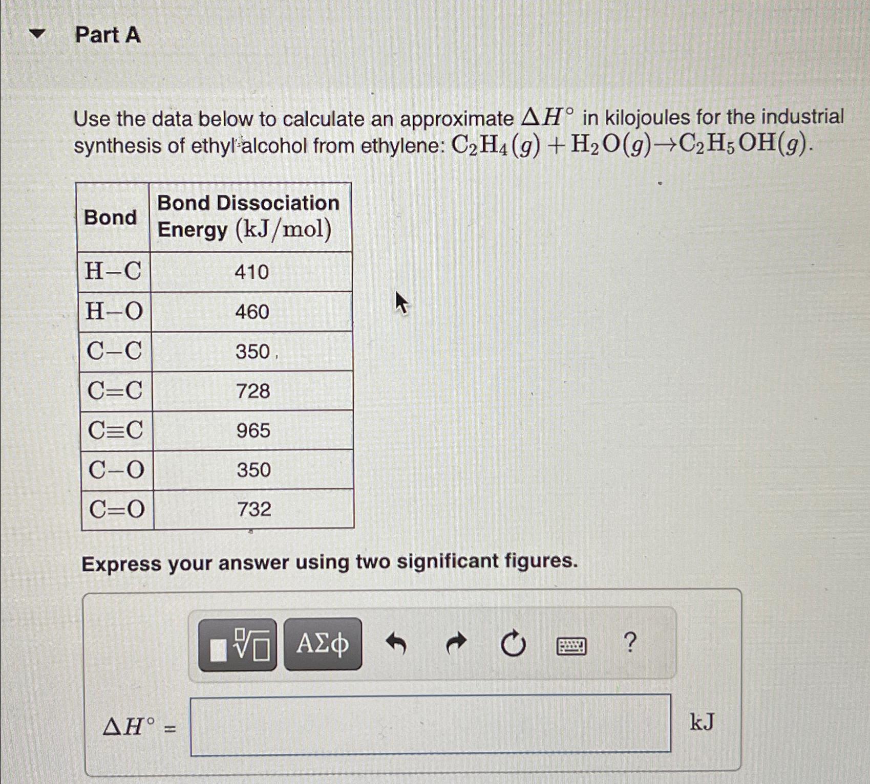Solved Part AUse the data below to calculate an approximate | Chegg.com