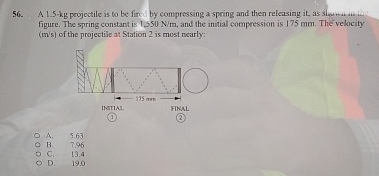 Solved A 1.5 -kg projectile is 0 ﻿be fired by compressing a | Chegg.com