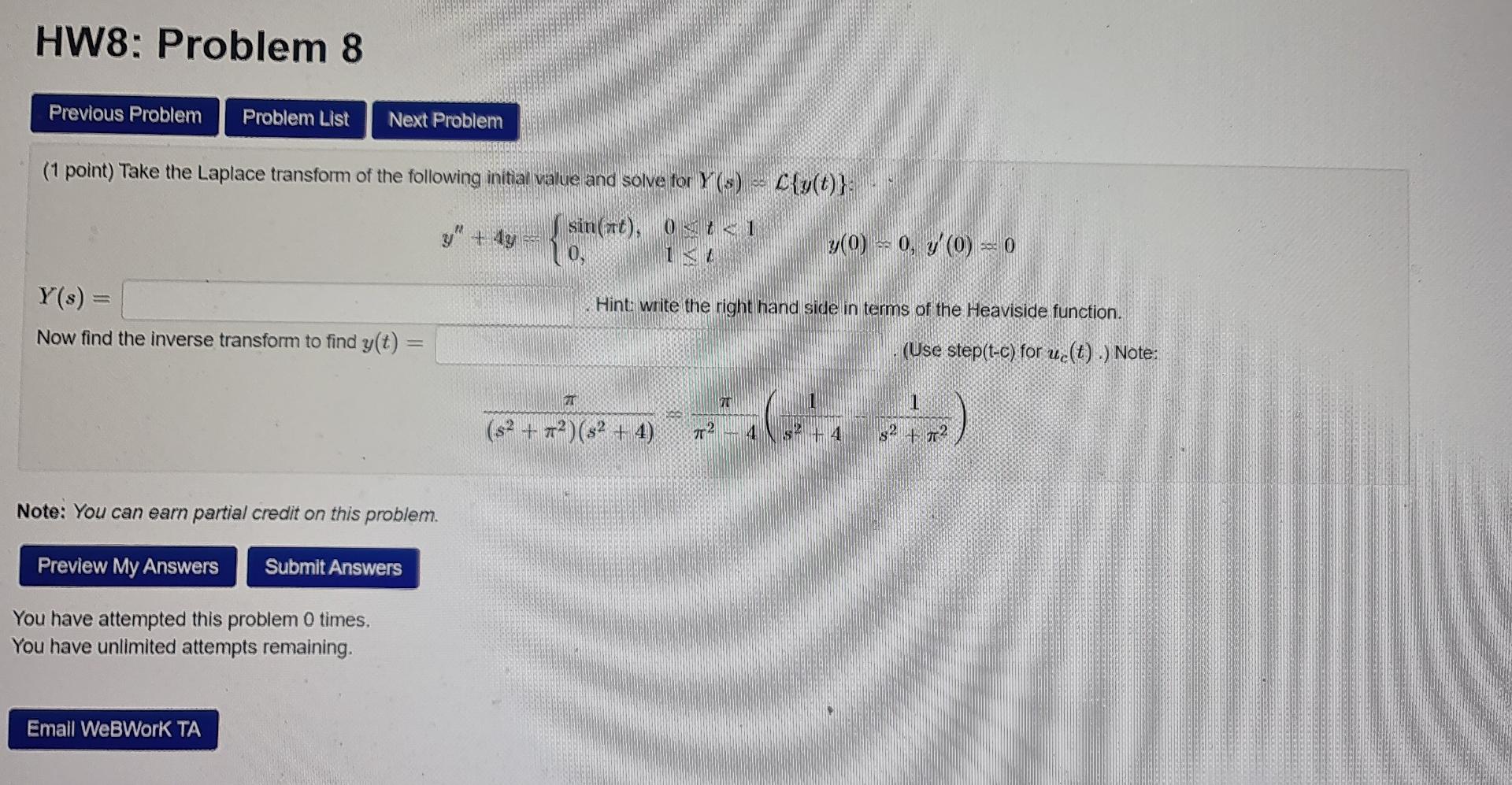 Solved HW8: Problem 8 Previous Problem Problem List Next | Chegg.com