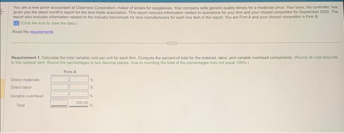 Solved Data tableRequirements 1. Calculate the total | Chegg.com