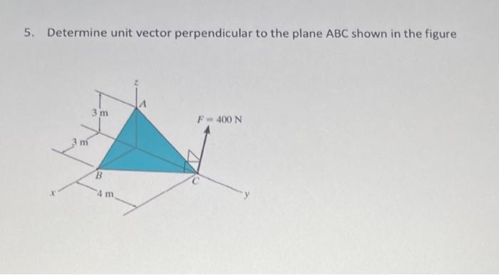 Solved 5. Determine unit vector perpendicular to the plane | Chegg.com