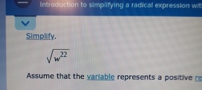 Solved Introduction to simplifying a radical expression | Chegg.com