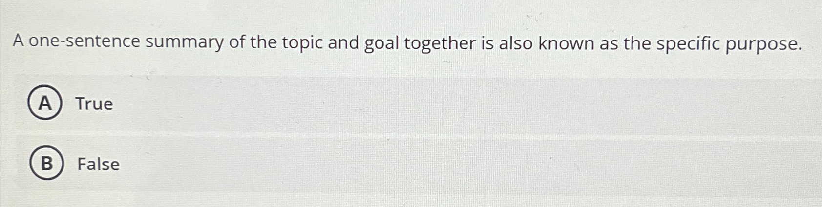 Solved A one-sentence summary of the topic and goal together | Chegg.com