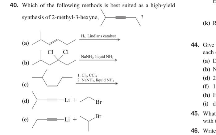 Solved 40. Which of the following methods is best suited as | Chegg.com