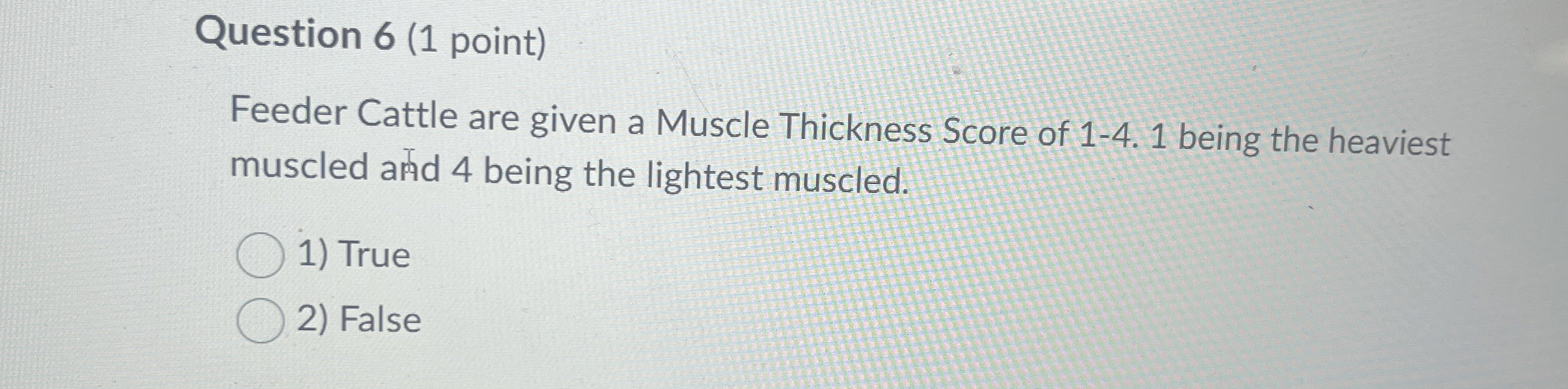 Solved Question 6 (1 ﻿point)Feeder Cattle are given a Muscle | Chegg.com