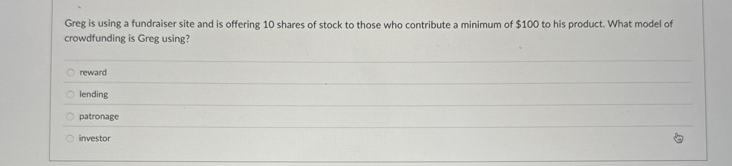 Solved Greg is using a fundraiser site and is offering 10 | Chegg.com