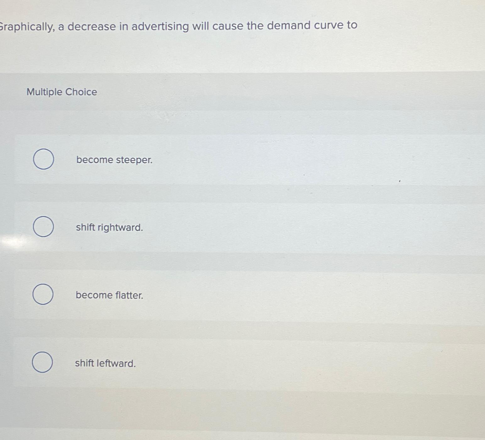 Solved Jraphically, a decrease in advertising will cause the | Chegg.com