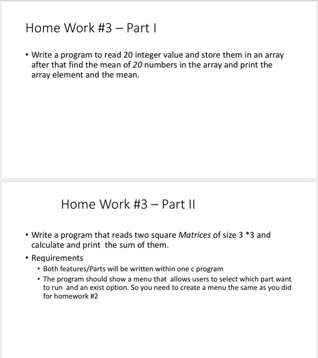 Solved Home Work #3 - Part I • Write a program to read 20 | Chegg.com