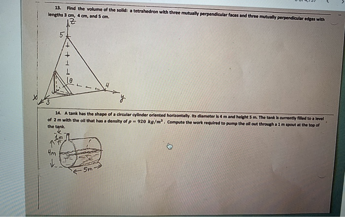 Solved 13. Find the volume of the solidi a tetrahedron with | Chegg.com