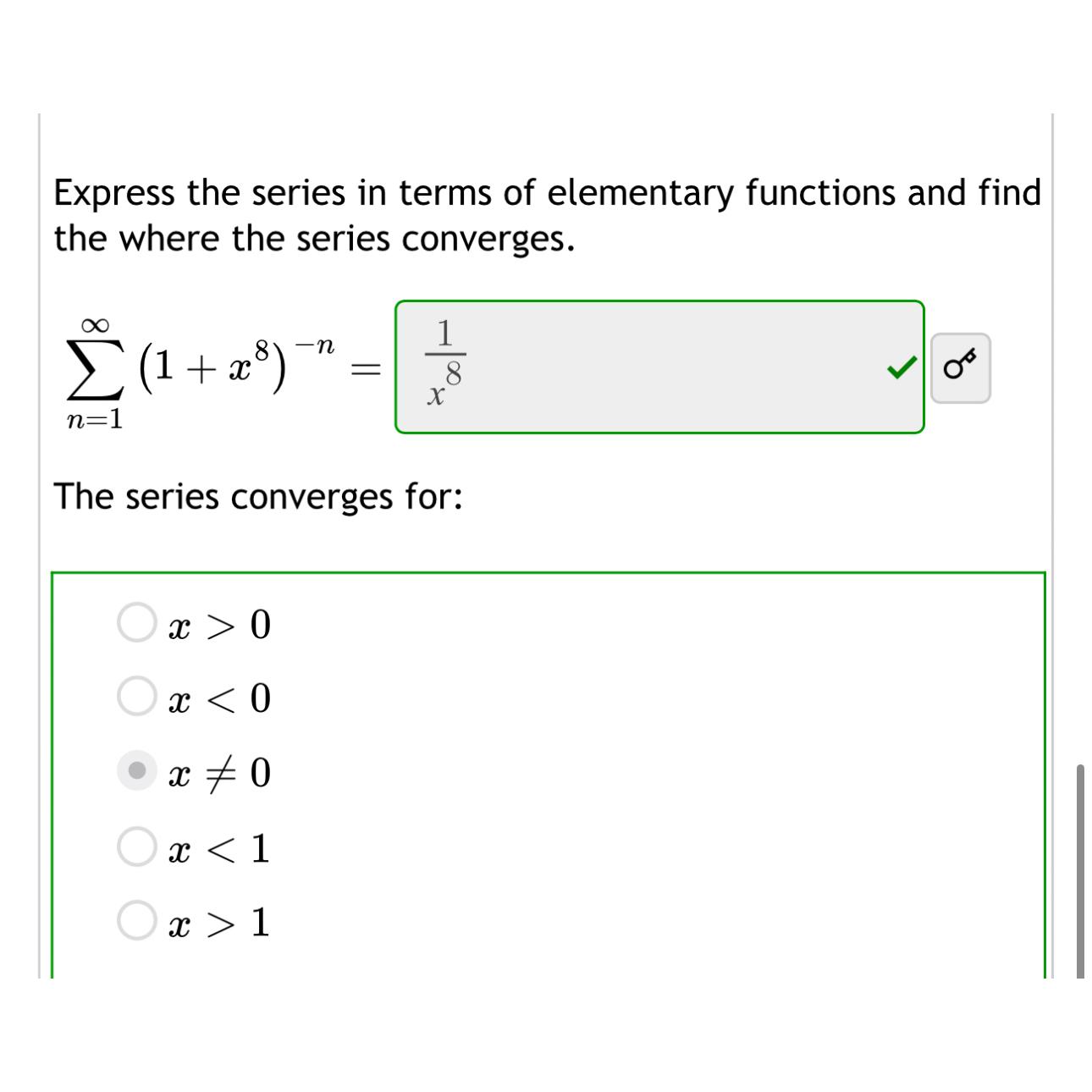 Solved Express the series in terms of elementary functions | Chegg.com