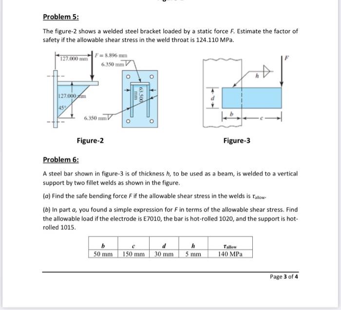 Solved The figure-2 shows a welded steel bracket loaded by a | Chegg.com