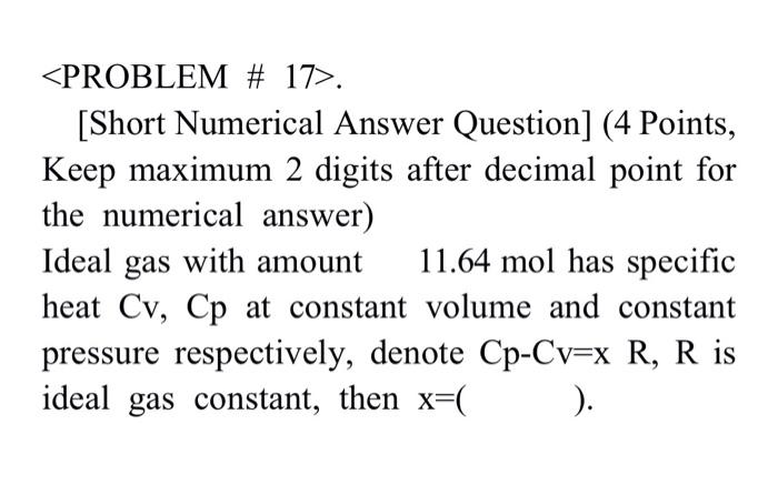 Solved . [Short Numerical Answer Question] (4 Points, Keep | Chegg.com