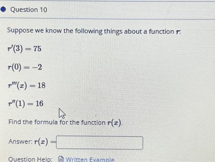 Solved Suppose we know the following things about a function | Chegg.com