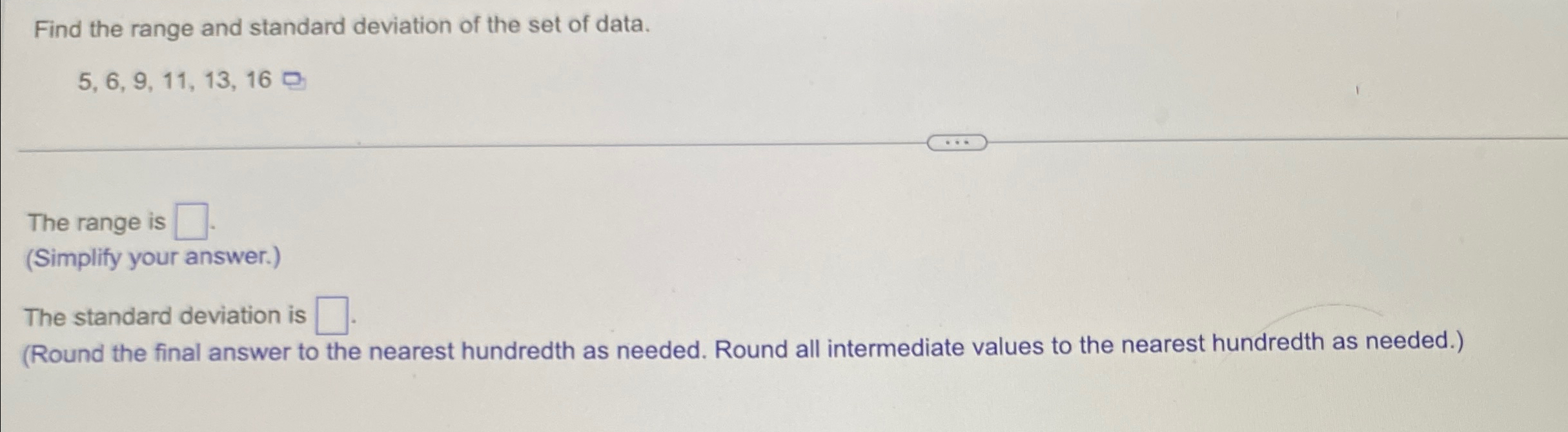 Solved Find the range and standard deviation of the set of | Chegg.com