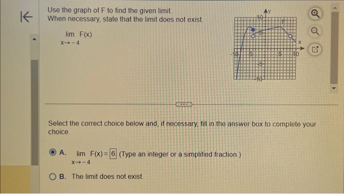 Solved Use the graph of F to find the given limit. When | Chegg.com
