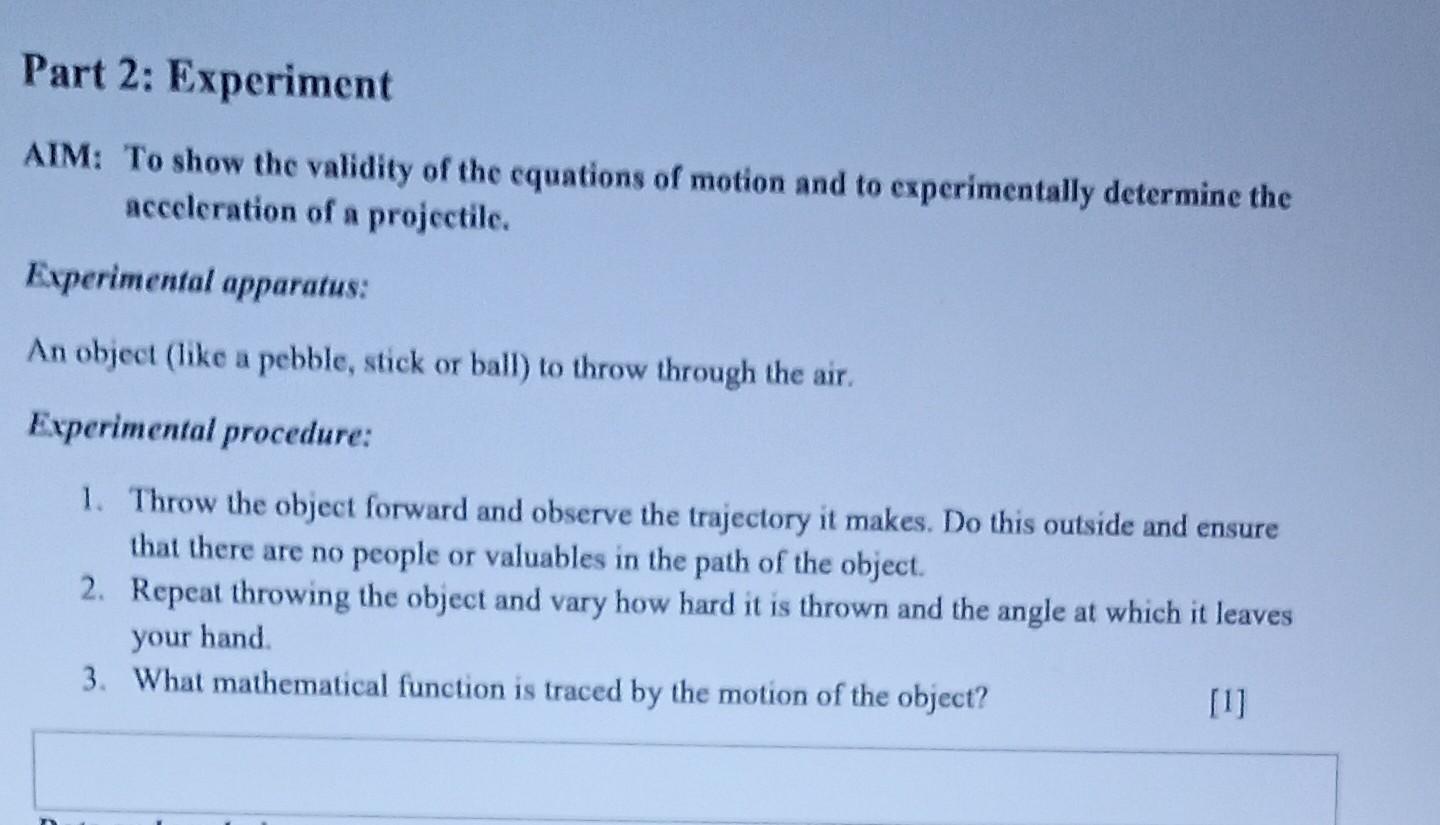 Solved Part 2: Experiment AIM: To show the validity of the | Chegg.com
