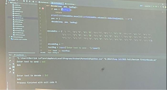 Solved using the technique recursion refactor the decoder | Chegg.com