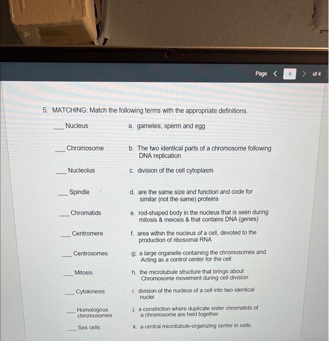 Solved 5. MATCHING: Match the following terms with the | Chegg.com