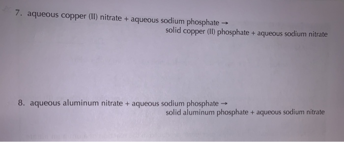 Solved 5. aqueous copper (II) nitrate + aqueous potassium | Chegg.com