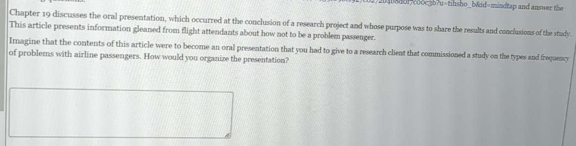 Solved Chapter 19 ﻿discusses the oral presentation, which | Chegg.com