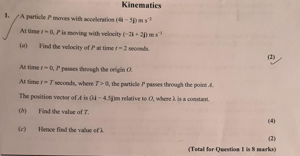 Solved Kinematics 1. A particle P moves with acceleration | Chegg.com