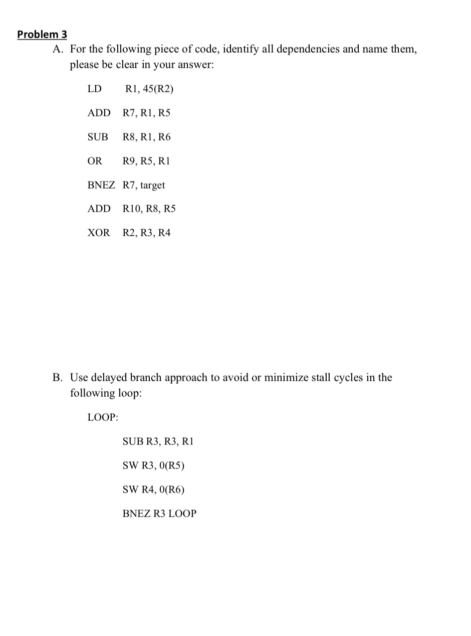 Solved Problem 3A. ﻿For the following piece of code, | Chegg.com