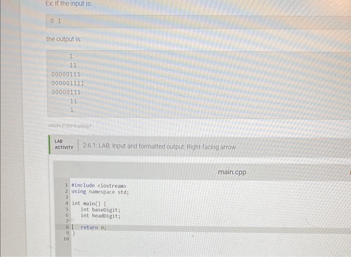 Solved Ex. If the input is: the output is: | Chegg.com