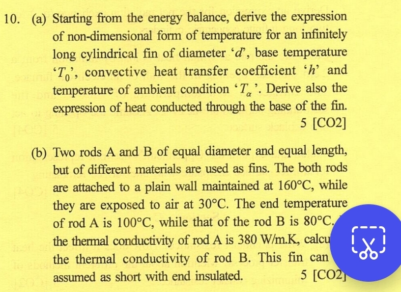 Solved (a) ﻿Starting from the energy balance, derive the | Chegg.com