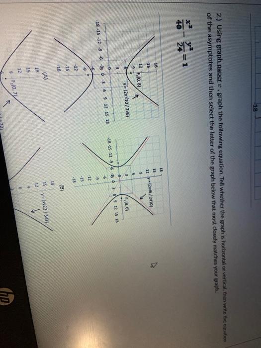 Solved -18 2.) Using graph paper .graph the following | Chegg.com