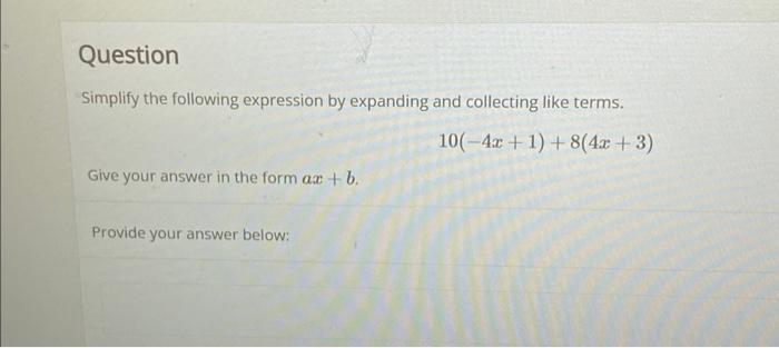 Solved Simplify the following expression by expanding and | Chegg.com